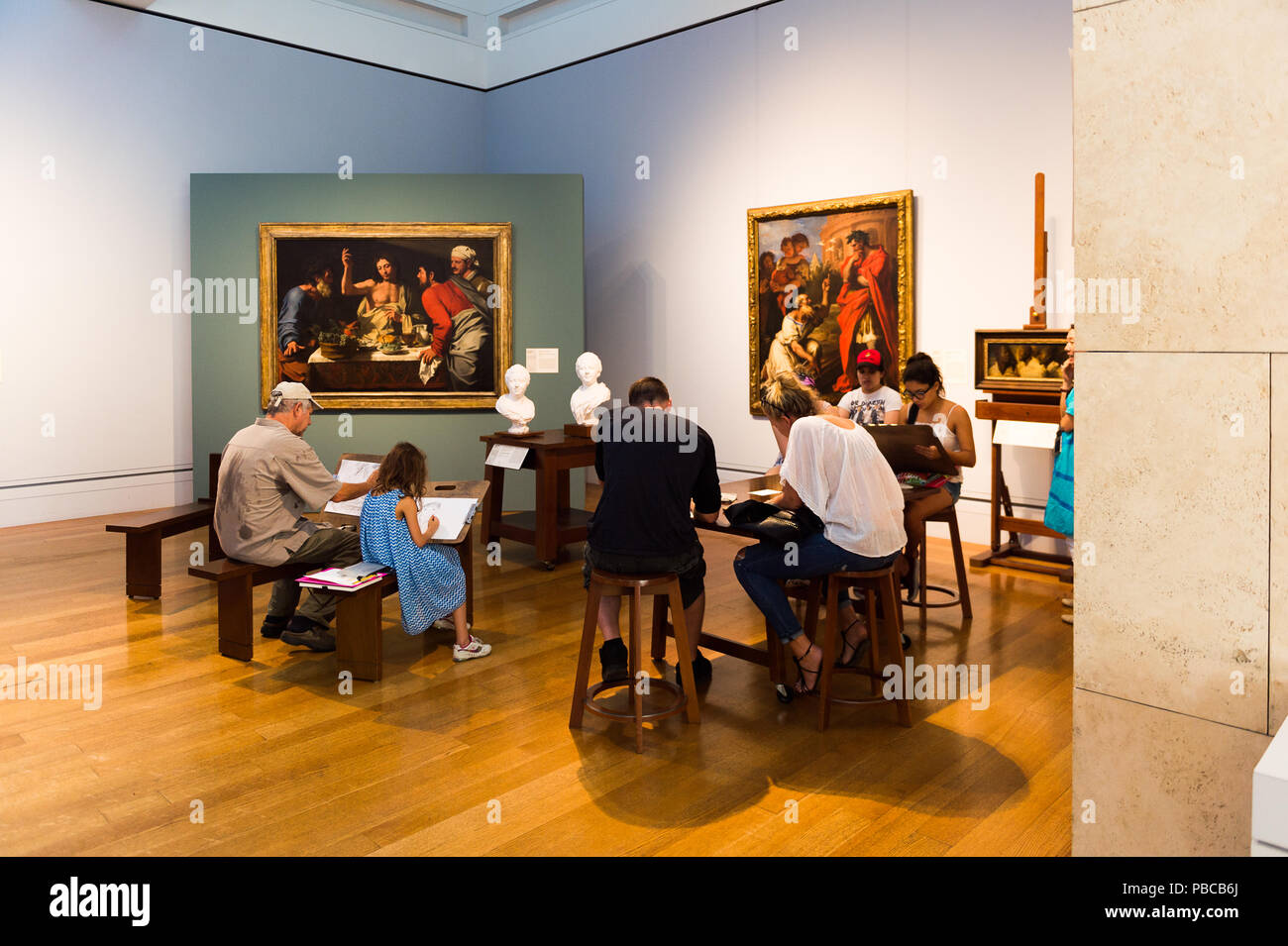 LOS ANGELES, USA - SEP 26, 2015: Interior and gallery of the J. Paul ...