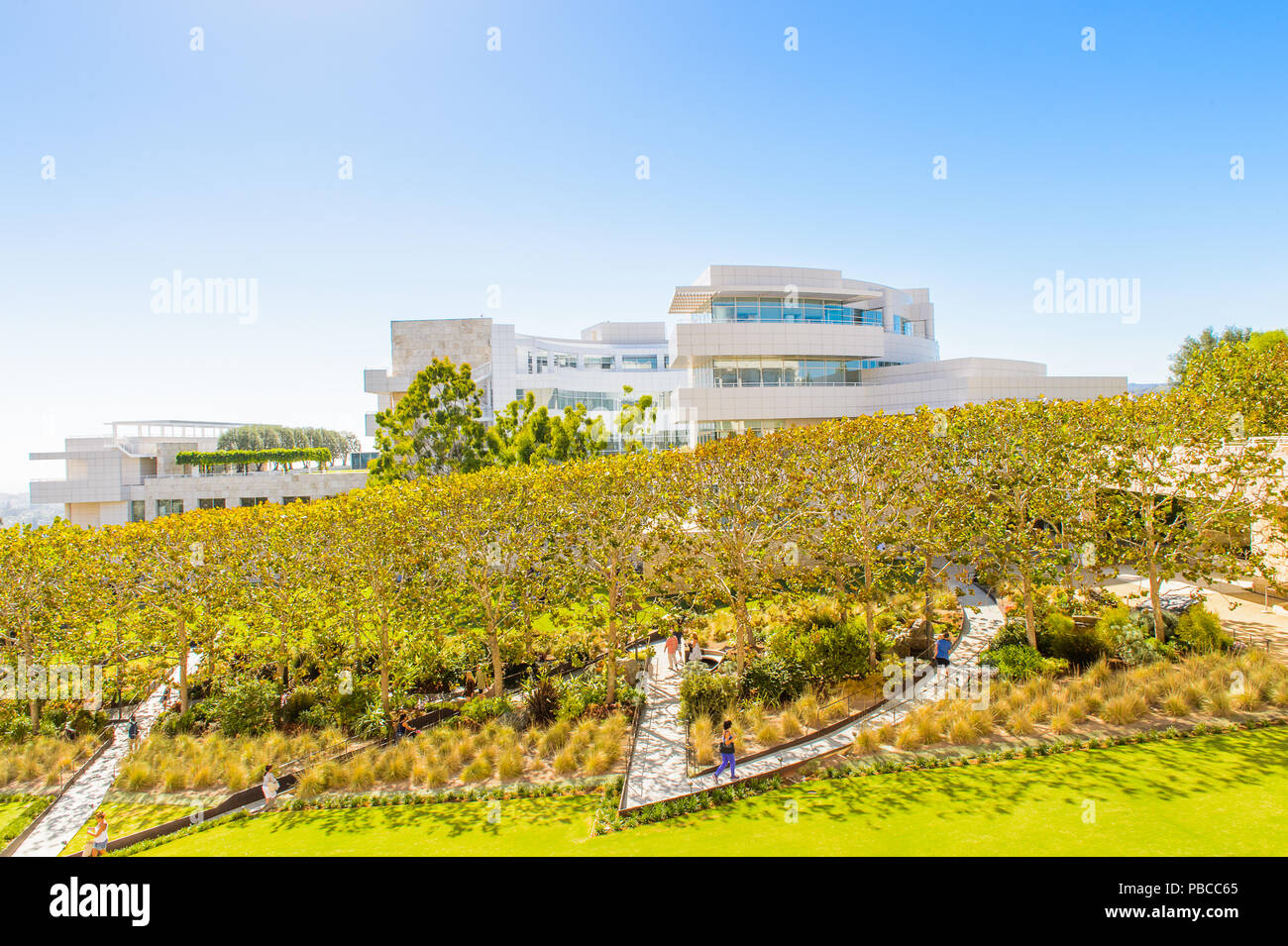 LOS ANGELES, USA - SEP 26, 2015: Exterior of the J. Paul Getty Museum ...