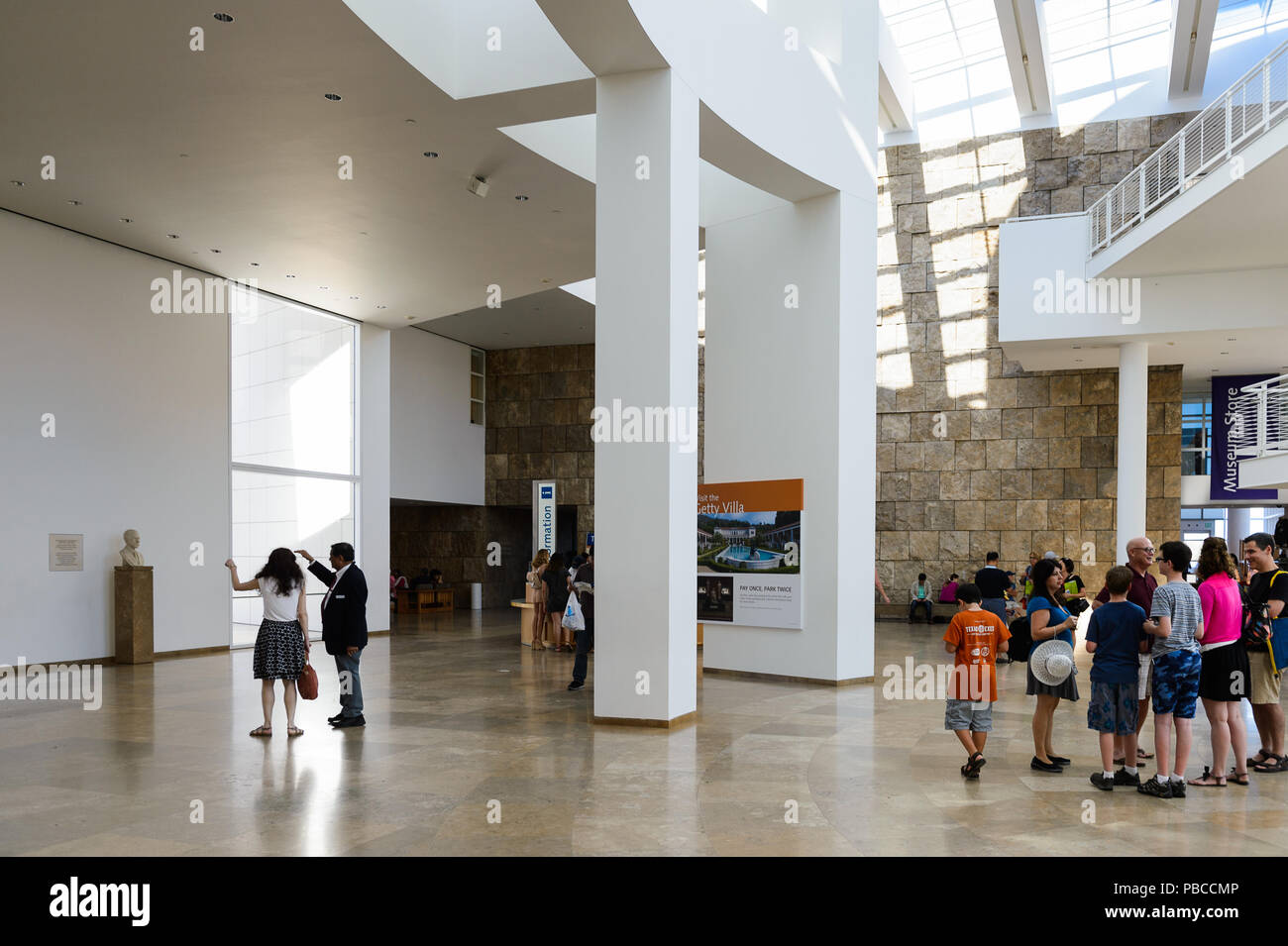 LOS ANGELES, USA - SEP 26, 2015: Information hall at the J. Paul Getty ...