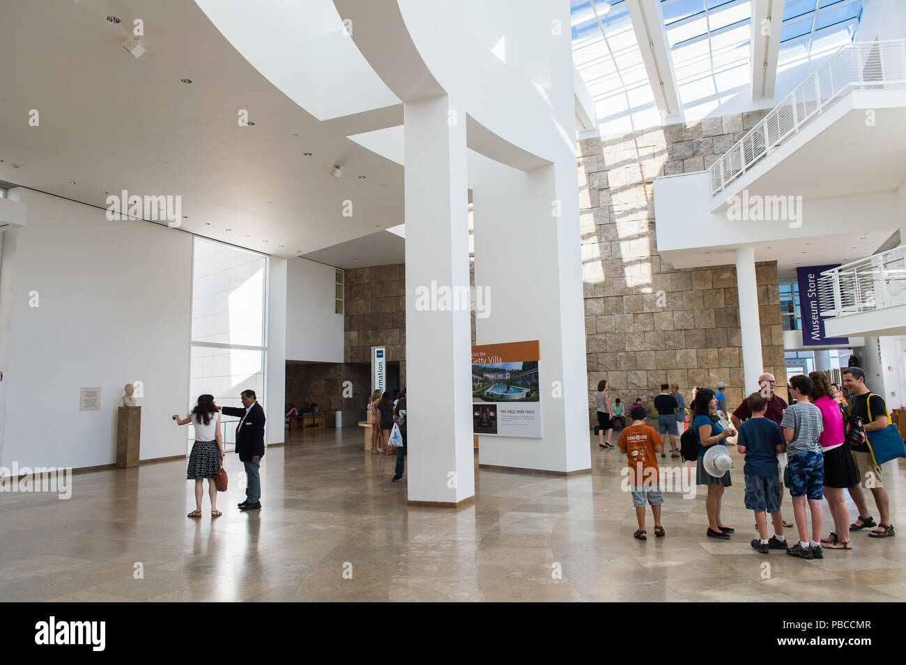 LOS ANGELES, USA - SEP 26, 2015: Information hall at the J. Paul Getty ...