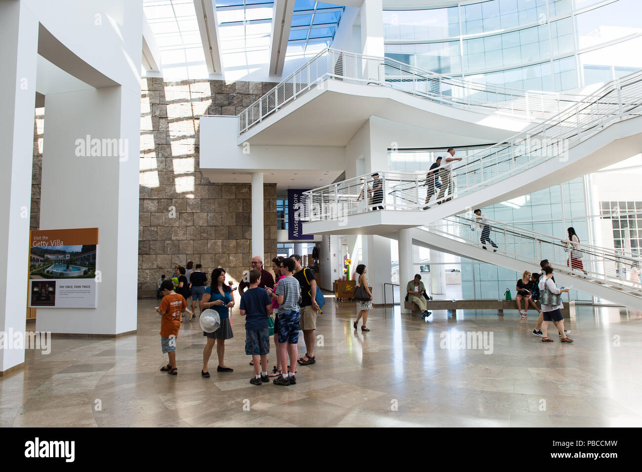 LOS ANGELES, USA - SEP 26, 2015: Information hall at the J. Paul Getty ...