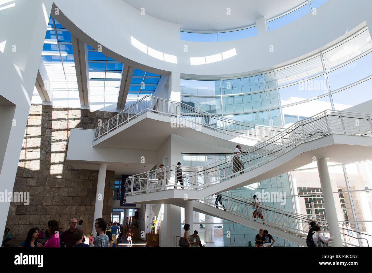 LOS ANGELES, USA - SEP 26, 2015: Information hall at the J. Paul Getty ...