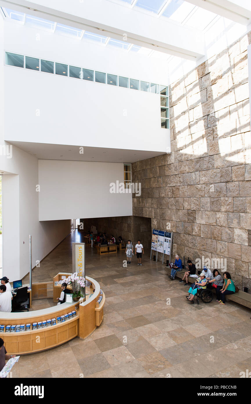 LOS ANGELES, USA - SEP 26, 2015: Information hall at the J. Paul Getty ...