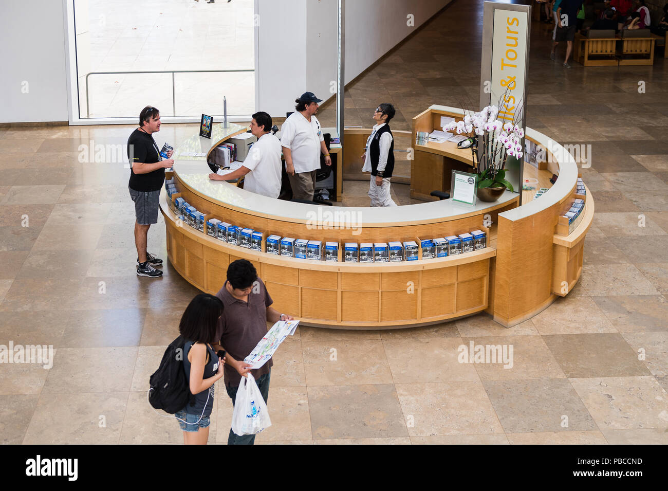 LOS ANGELES, USA - SEP 26, 2015: Information hall at the J. Paul Getty ...