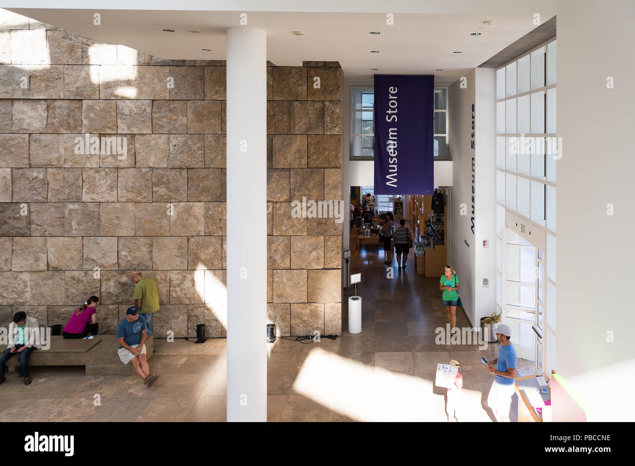 LOS ANGELES, USA - SEP 26, 2015: Information hall at the J. Paul Getty ...