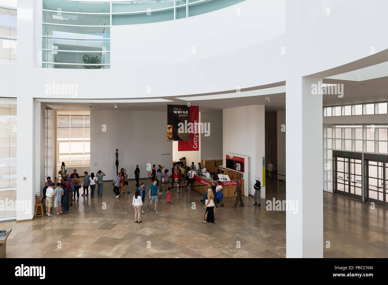 LOS ANGELES, USA - SEP 26, 2015: Information hall at the J. Paul Getty ...