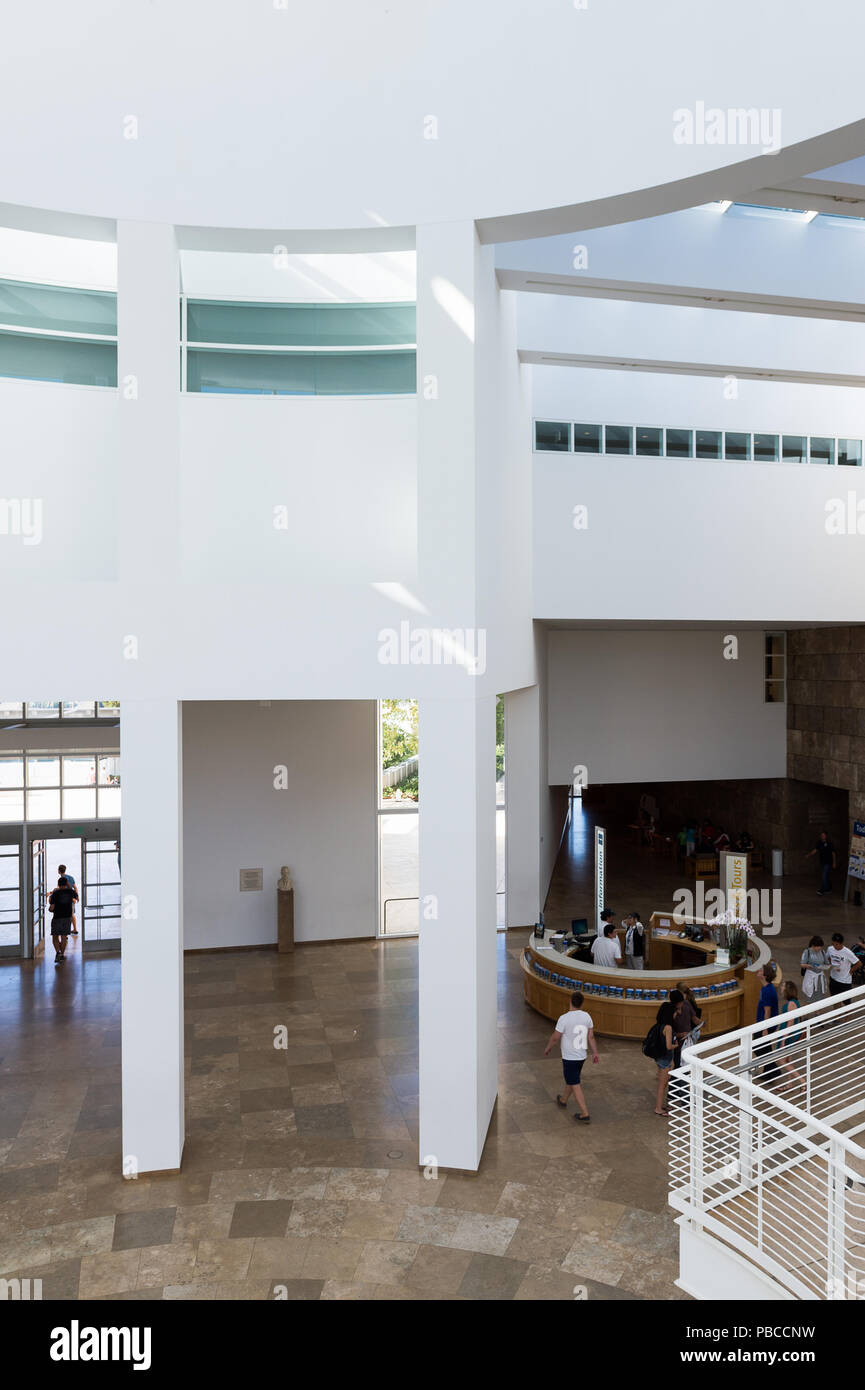 LOS ANGELES, USA - SEP 26, 2015: Information hall at the J. Paul Getty ...