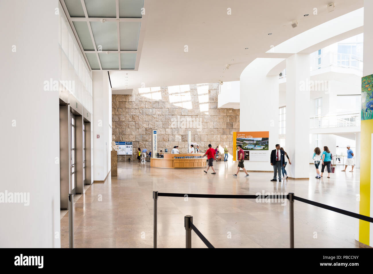 LOS ANGELES, USA - SEP 26, 2015: Information hall at the J. Paul Getty ...