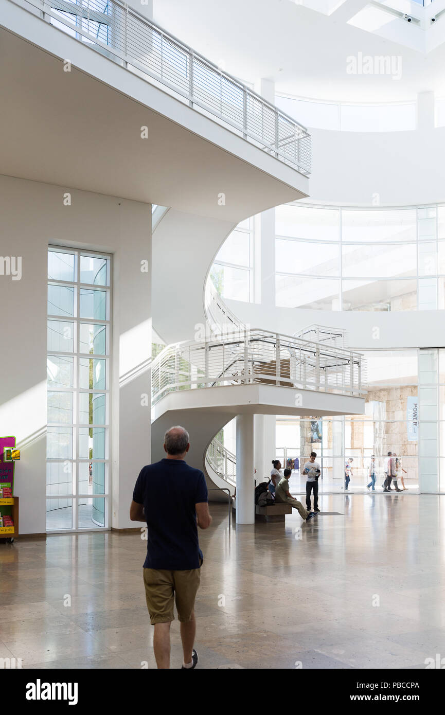 LOS ANGELES, USA - SEP 26, 2015: Information hall at the J. Paul Getty ...