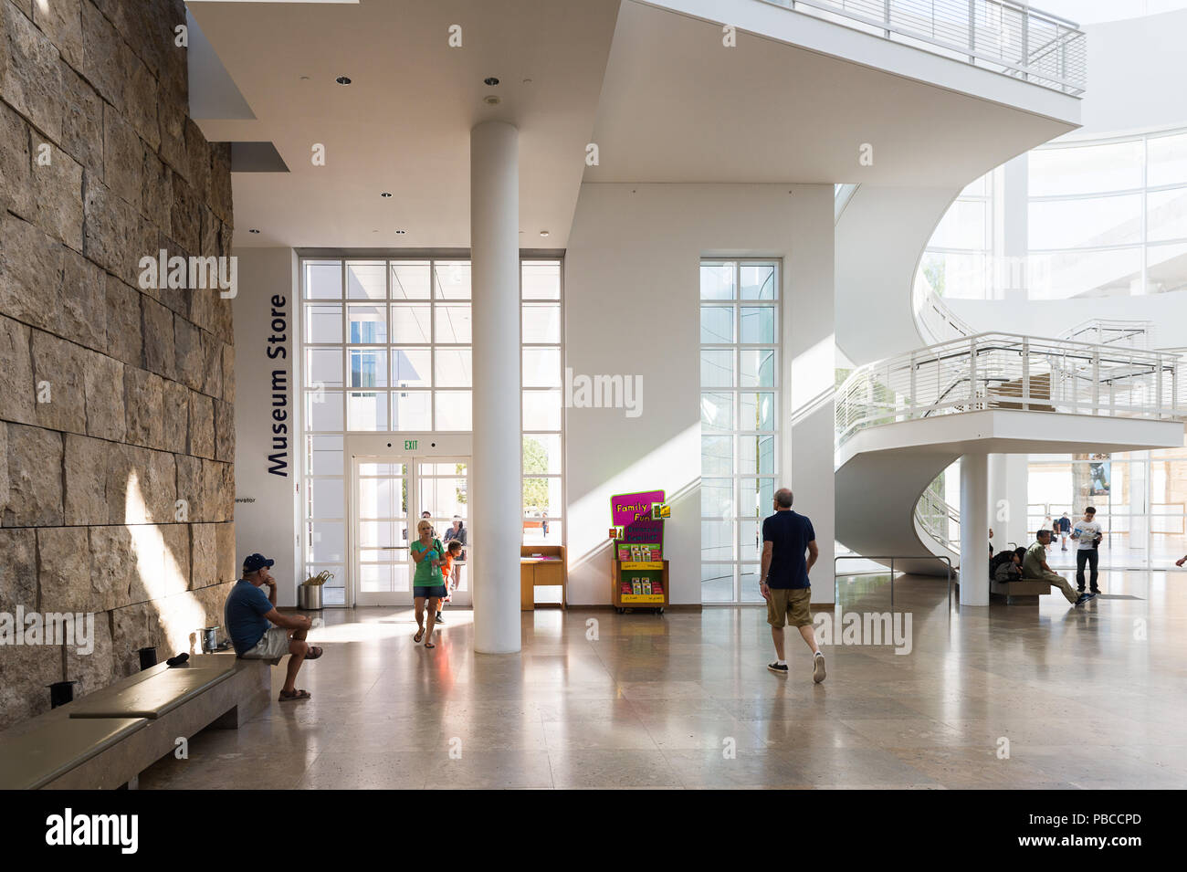 LOS ANGELES, USA - SEP 26, 2015: Information hall at the J. Paul Getty ...