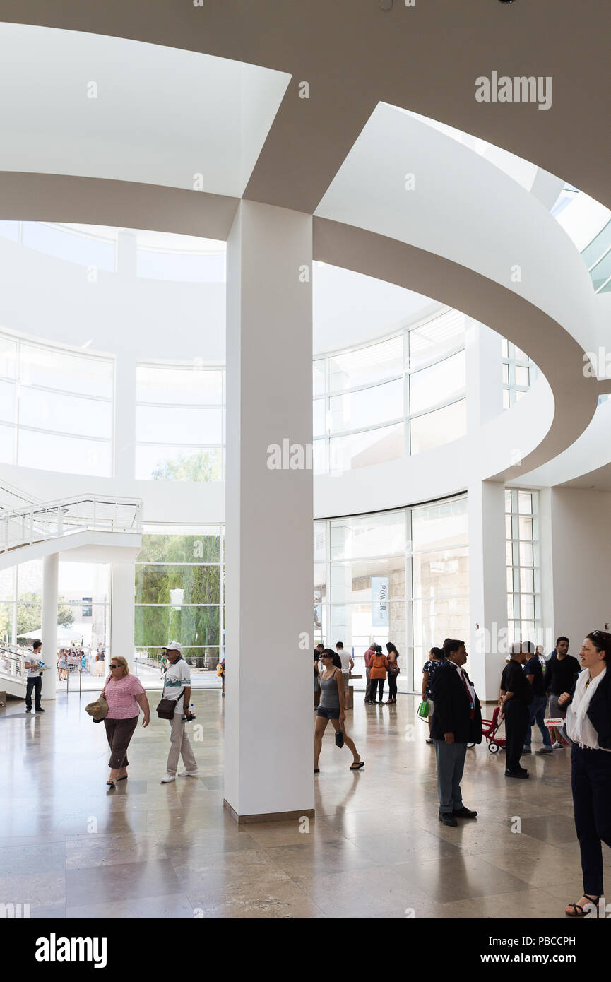 LOS ANGELES, USA - SEP 26, 2015: Information hall at the J. Paul Getty ...