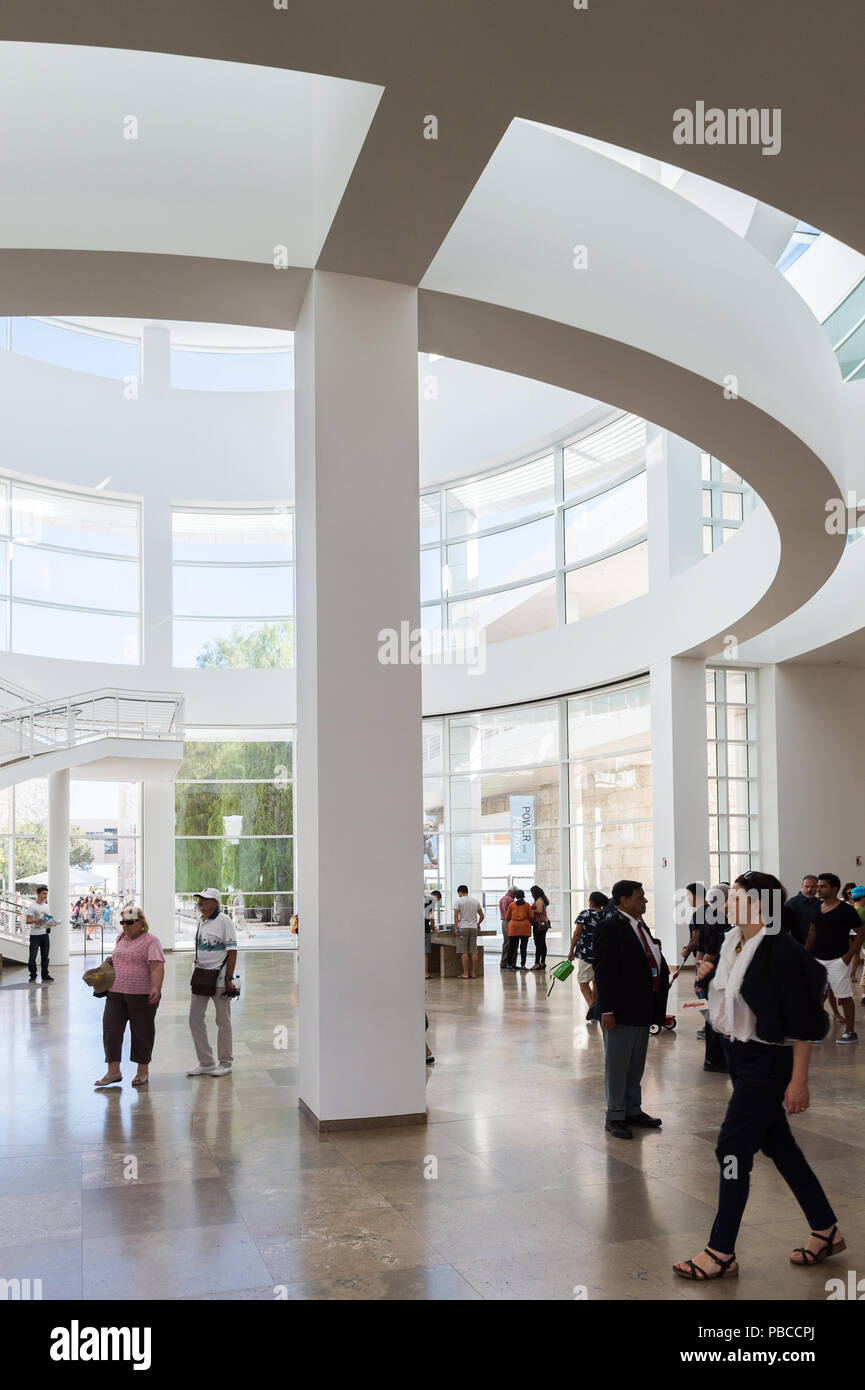 LOS ANGELES, USA - SEP 26, 2015: Information hall at the J. Paul Getty ...