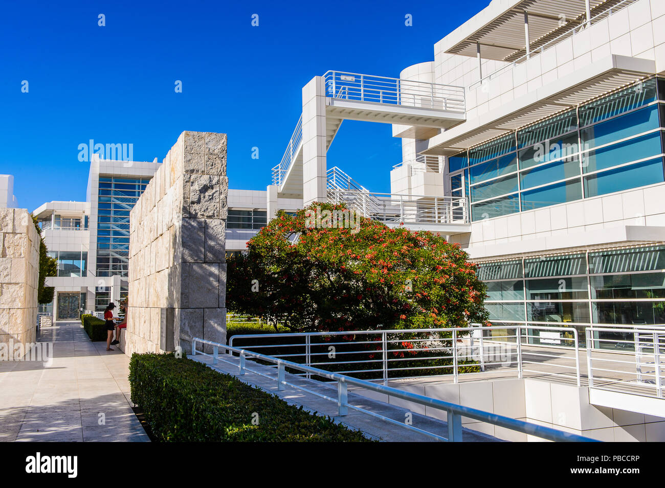 LOS ANGELES, USA - SEP 26, 2015: Exterior of the J. Paul Getty Museum ...