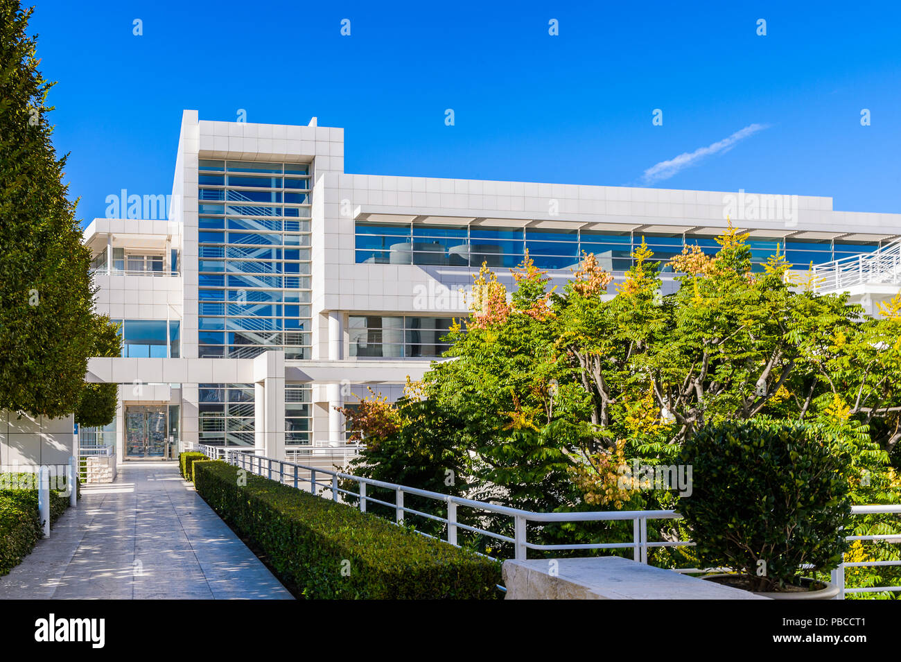 LOS ANGELES, USA - SEP 26, 2015: Exterior of the J. Paul Getty Museum ...