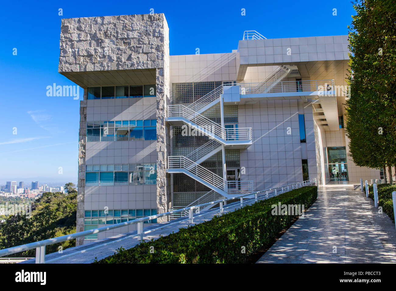LOS ANGELES, USA - SEP 26, 2015: Exterior of the J. Paul Getty Museum ...