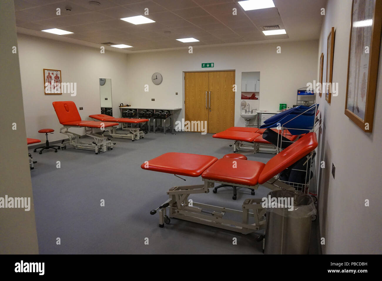 Interior of the famous Arsenal Stadium & Museum. A visitor can see the ...