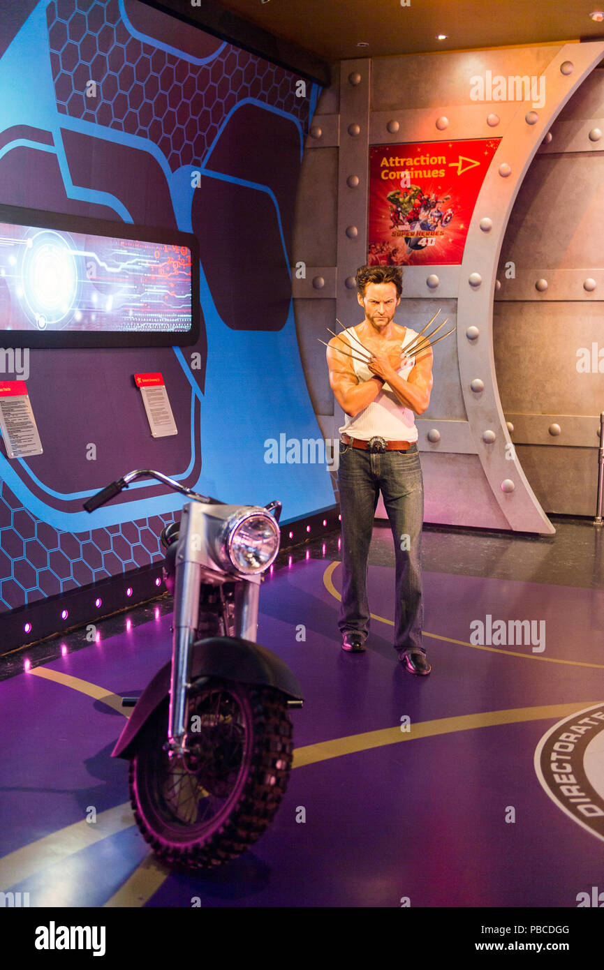 LOS ANGELES, USA - SEP 28, 2015: Hugh Jackman as Wolverine in the ...