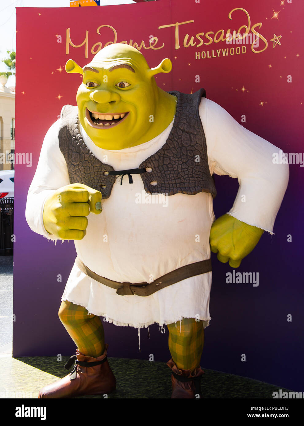 LOS ANGELES, USA - SEP 28, 2015: Shrek in the Madame Tussauds Hollywood ...