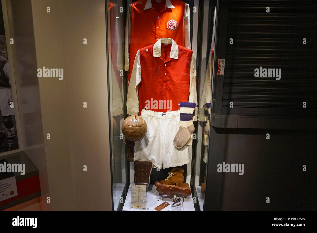 Interior of the famous Arsenal Stadium & Museum. A visitor can see the ...