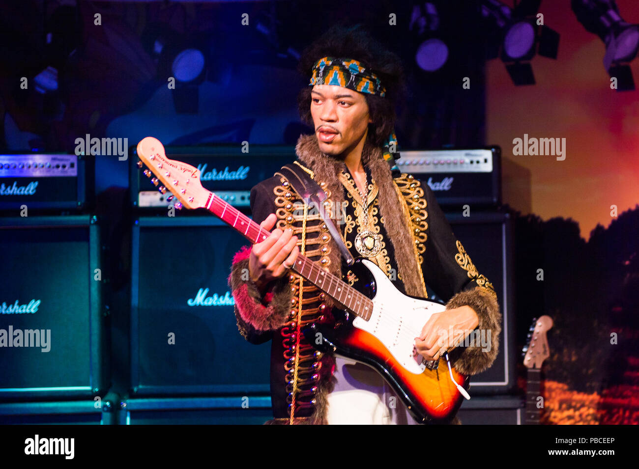 SAN FRANCISCO, USA - OCT 5, 2015: Jimi Hendrix at the Madame Tussauds ...