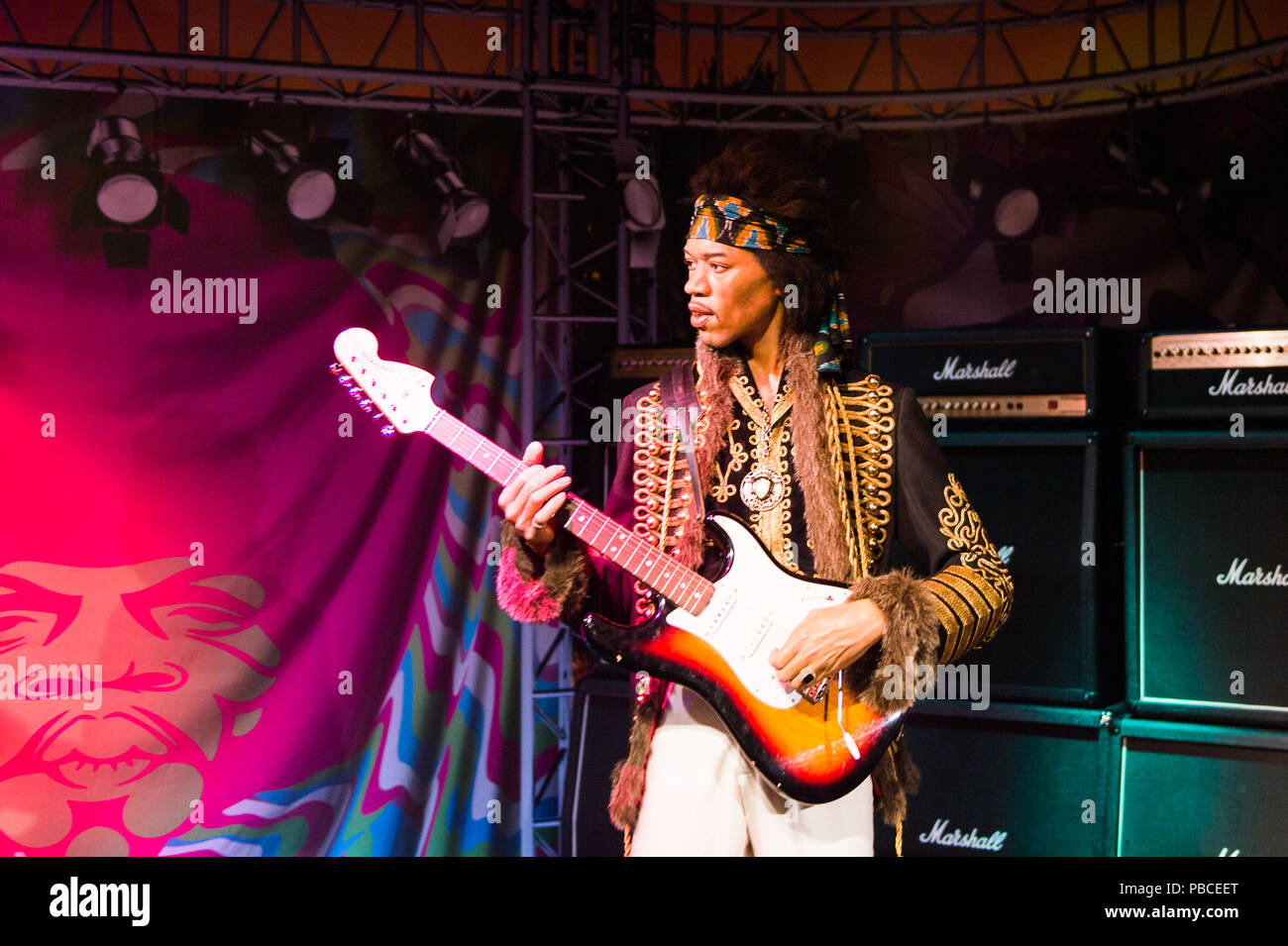 SAN FRANCISCO, USA - OCT 5, 2015: Jimi Hendrix at the Madame Tussauds ...