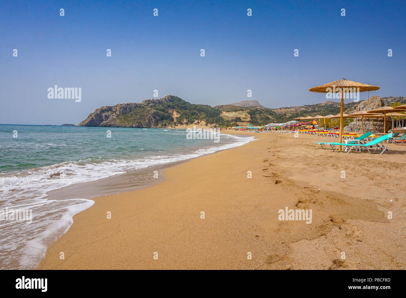 Tsambika (or Tsiampika) beach with fine golden sand, most beautiful ...
