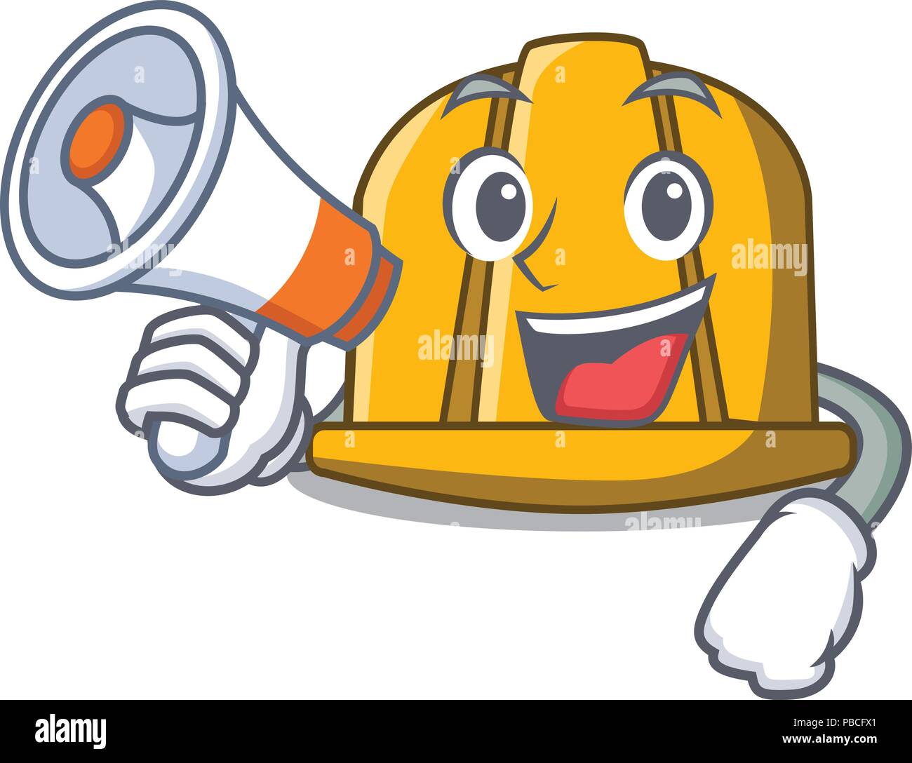 With megaphone construction helmet character cartoon Stock Vector Image ...