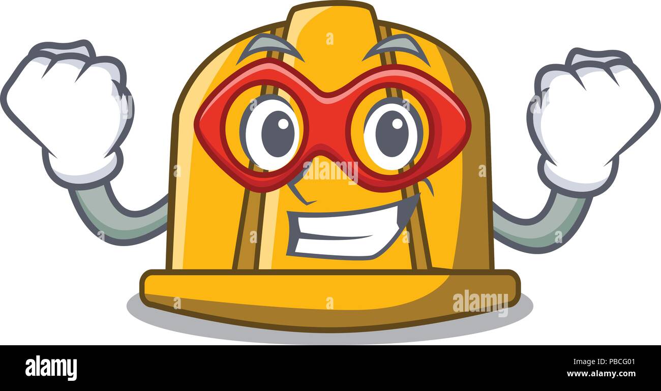 Super hero construction helmet character cartoon Stock Vector Image ...