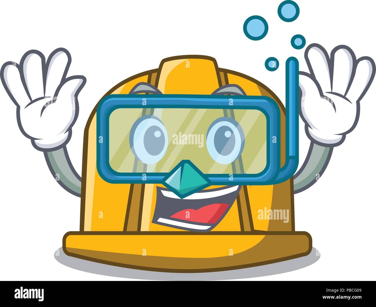 Diving construction helmet character cartoon Stock Vector Image & Art ...