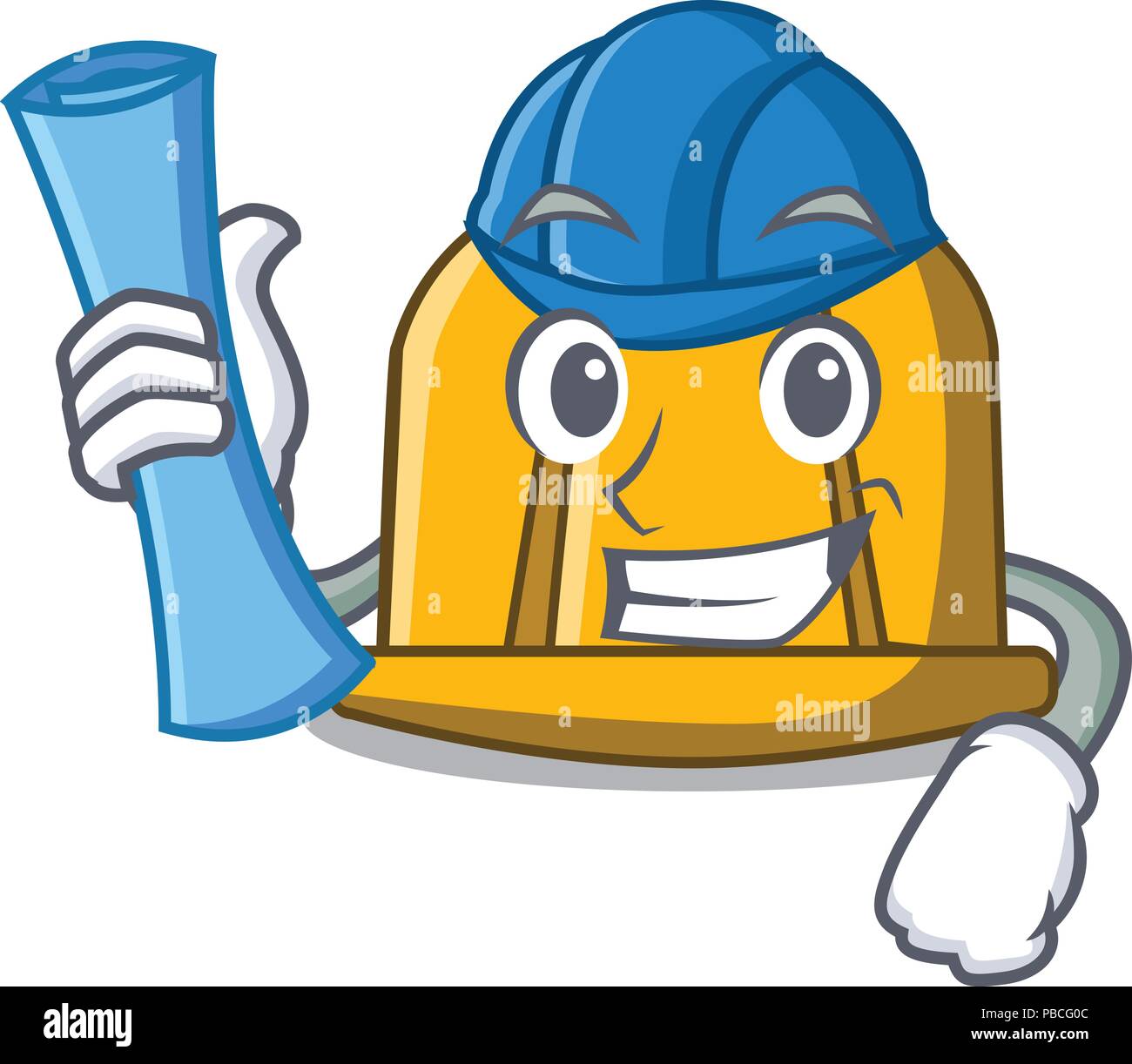 Architect construction helmet character cartoon Stock Vector Image ...