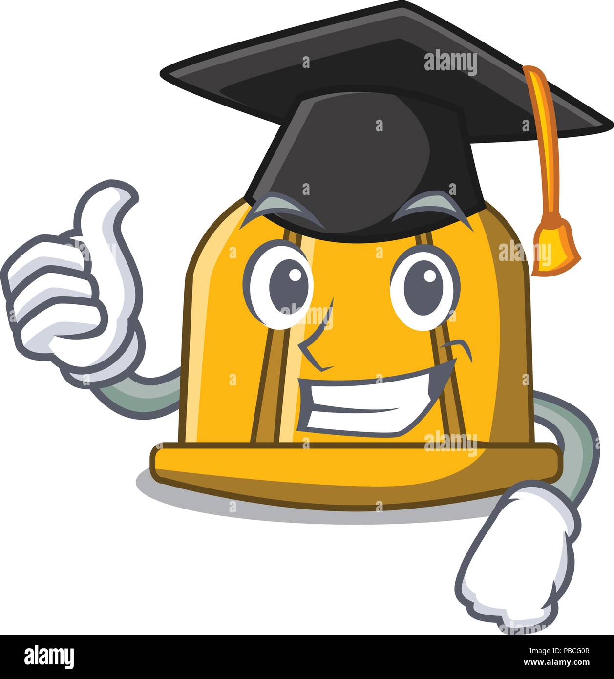 Graduation construction helmet character cartoon Stock Vector Image ...