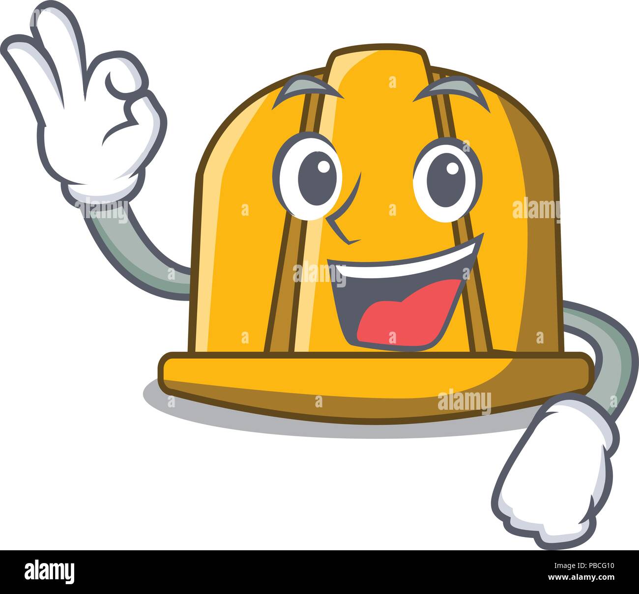 Okay construction helmet character cartoon Stock Vector Image & Art - Alamy