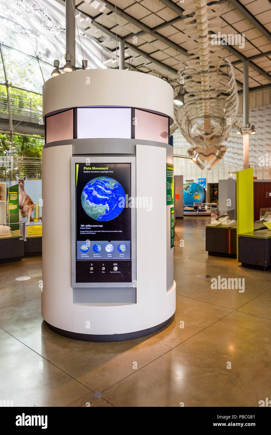 SAN FRANCISCO, USA - OCT 5, 2015: Exhibits on climate change in the ...