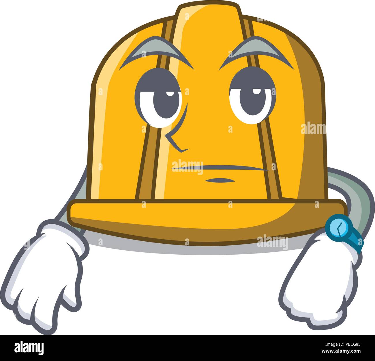 Waiting construction helmet mascot cartoon Stock Vector Image & Art - Alamy