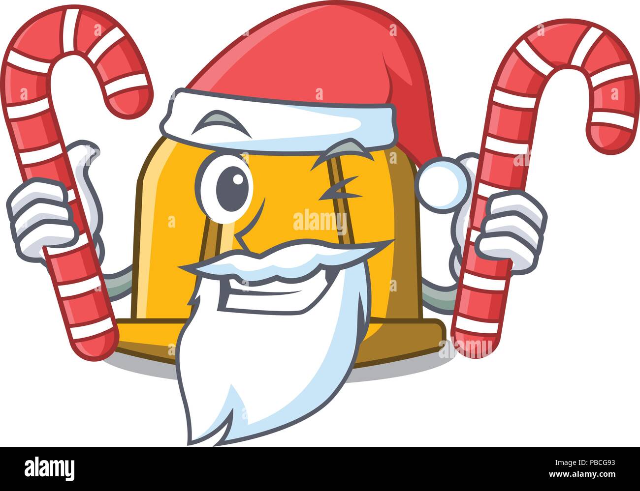 Santa with candy construction helmet mascot cartoon Stock Vector Image ...