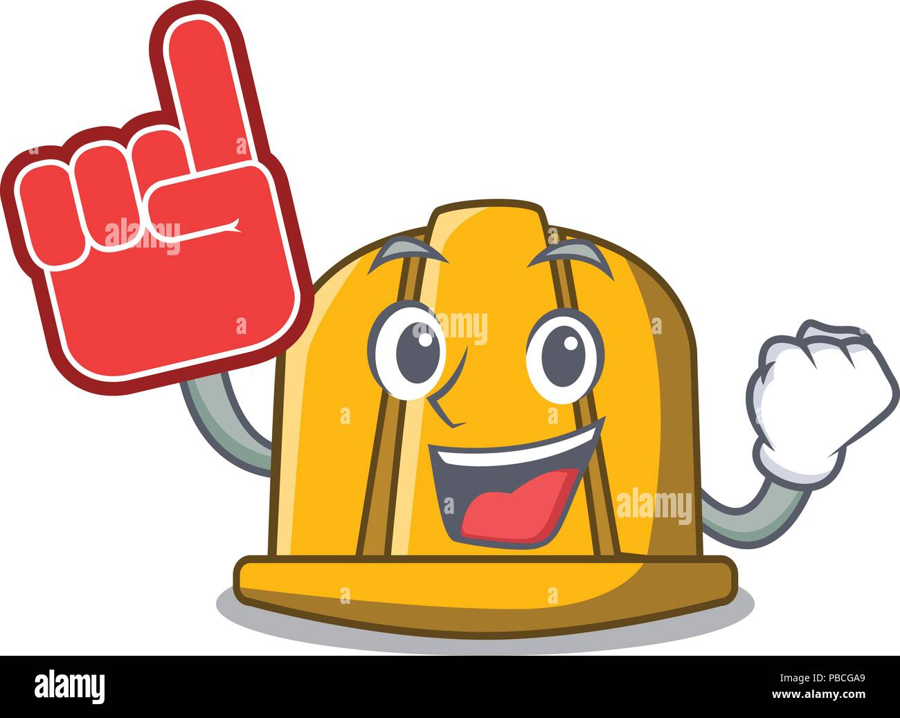 Foam finger construction helmet mascot cartoon Stock Vector Image & Art ...