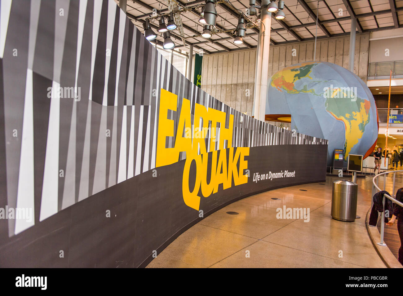 SAN FRANCISCO, USA - OCT 5, 2015: Exhibits of Earthquake in the ...