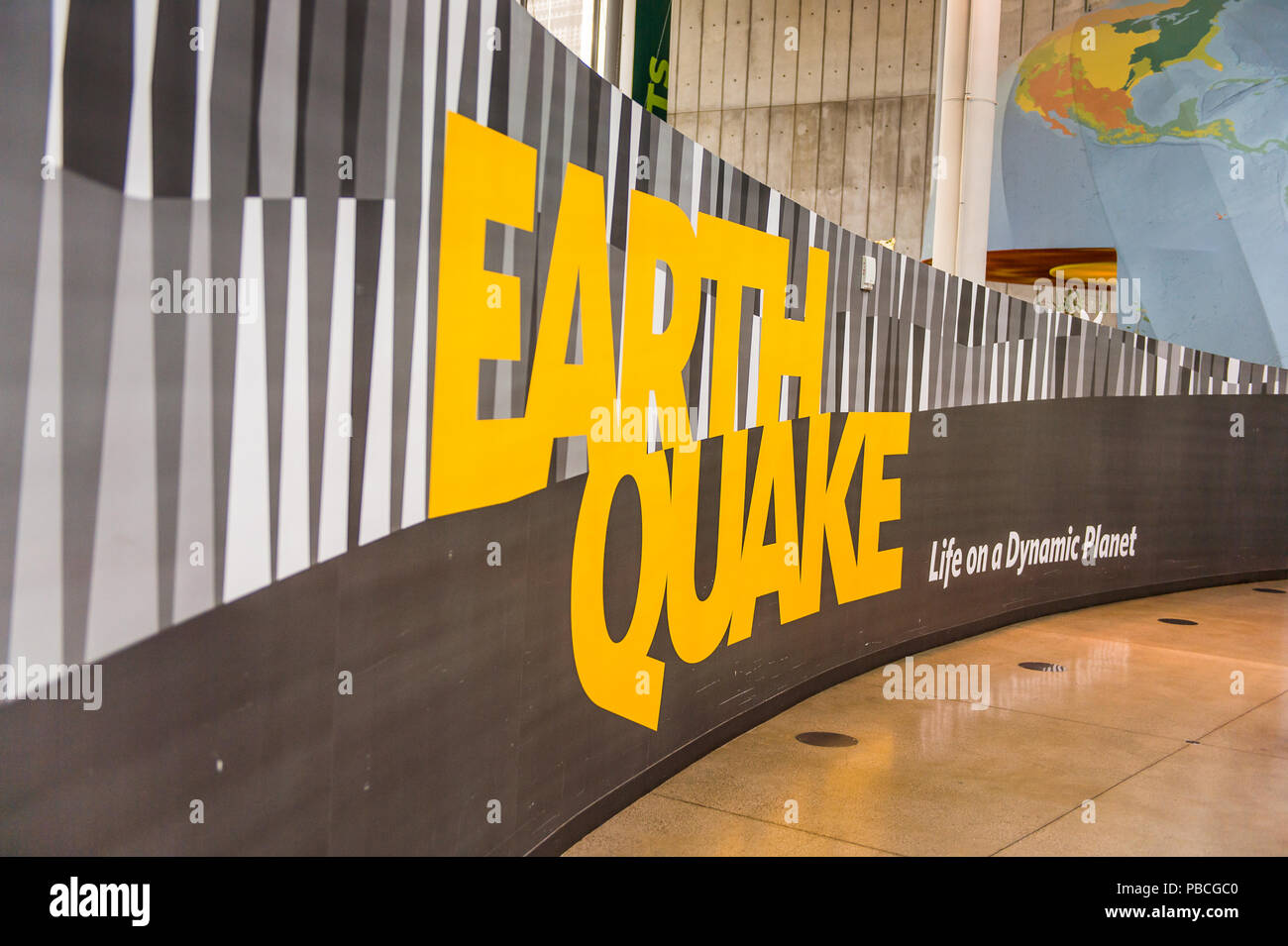 SAN FRANCISCO, USA - OCT 5, 2015: Exhibits of Earthquake in the ...