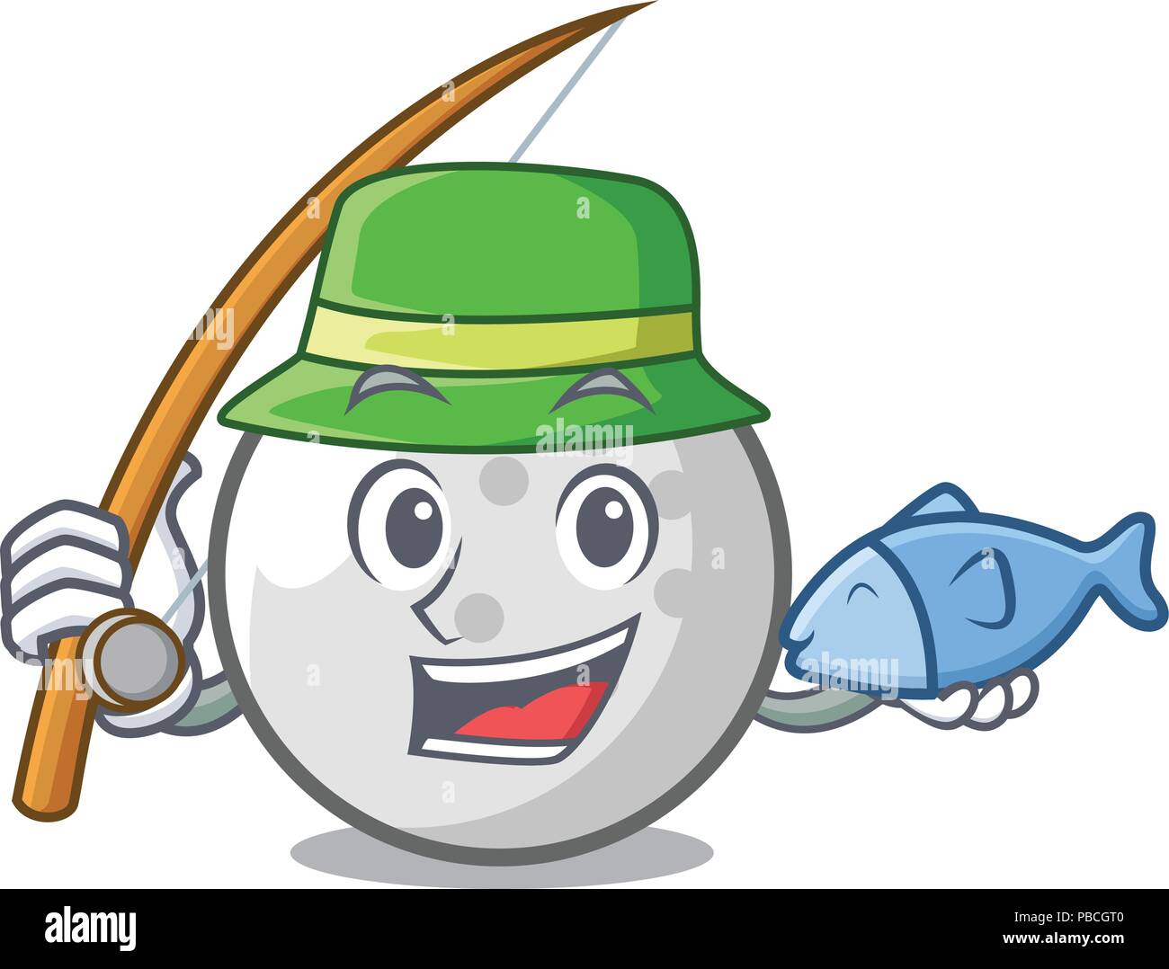 Fishing golf ball mascot cartoon Stock Vector Image & Art - Alamy