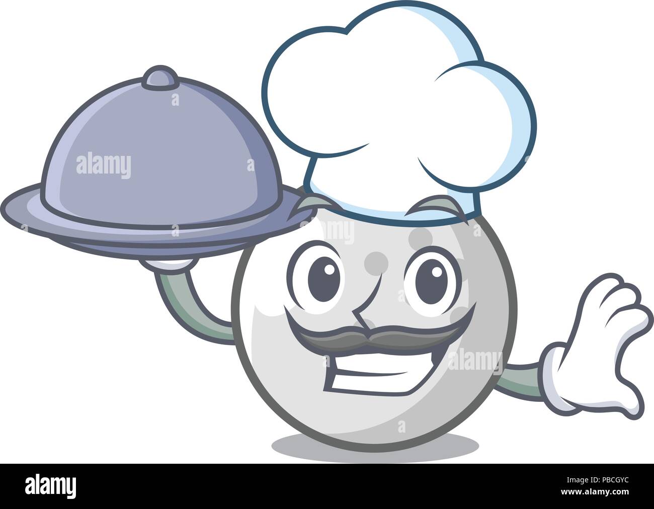 Chef with food golf ball mascot cartoon Stock Vector Image & Art - Alamy