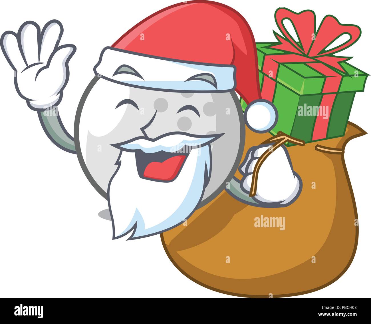 Santa with gift golf ball mascot cartoon Stock Vector Image & Art - Alamy