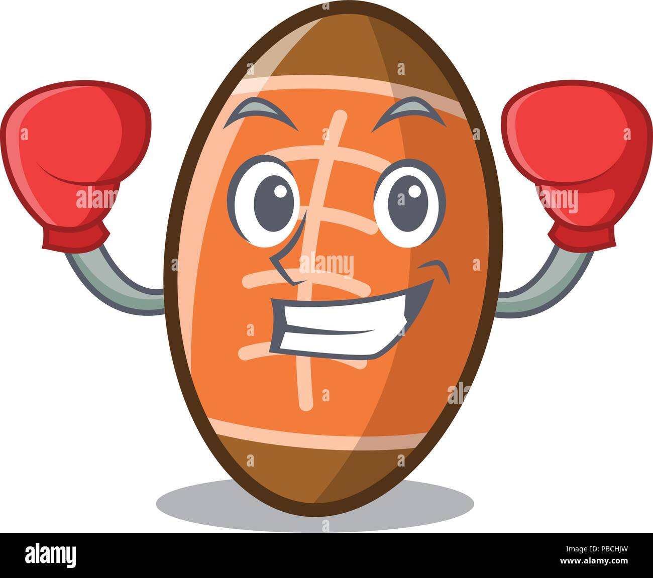 Boxing rugby ball character cartoon Stock Vector Image & Art - Alamy