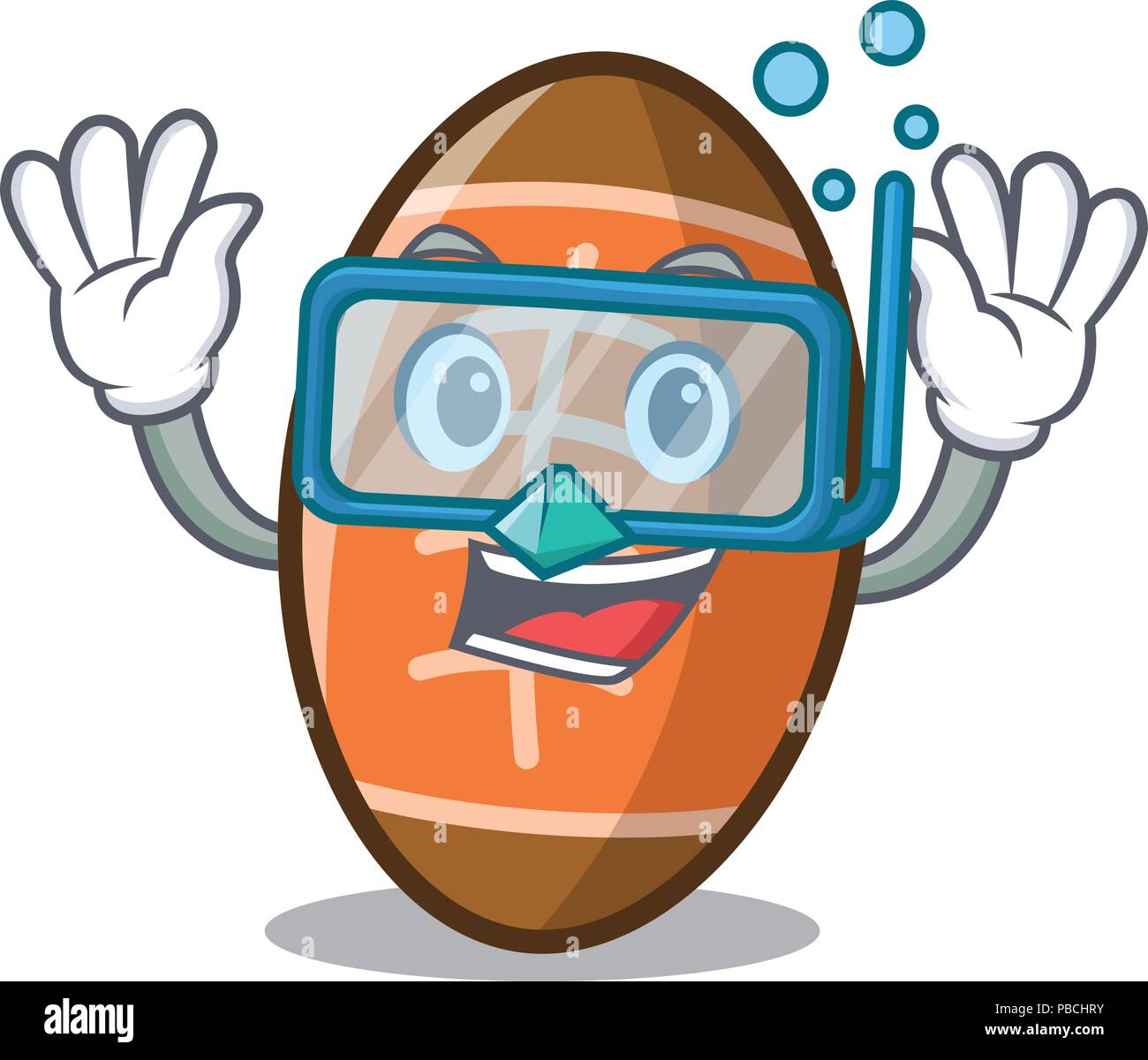 Diving rugby ball character cartoon Stock Vector Image & Art - Alamy