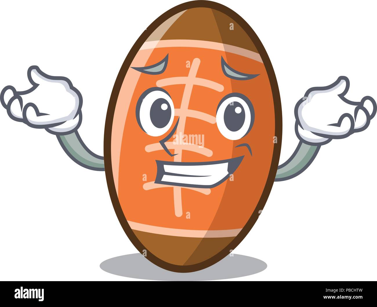 Grinning rugby ball character cartoon Stock Vector Image & Art - Alamy