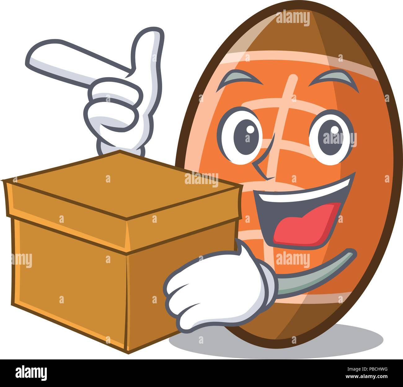 With box rugby ball character cartoon Stock Vector Image & Art - Alamy
