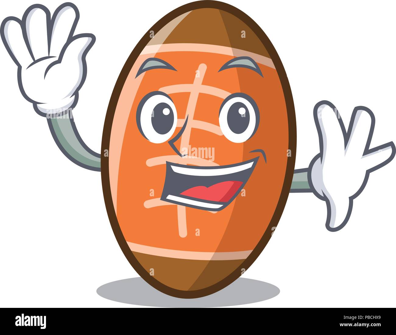 Waving rugby ball character cartoon Stock Vector Image & Art - Alamy