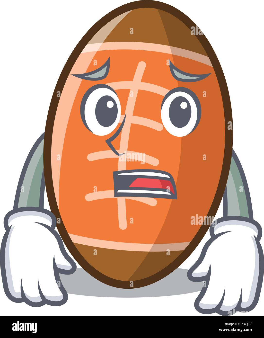 Afraid rugby ball mascot cartoon Stock Vector Image & Art - Alamy