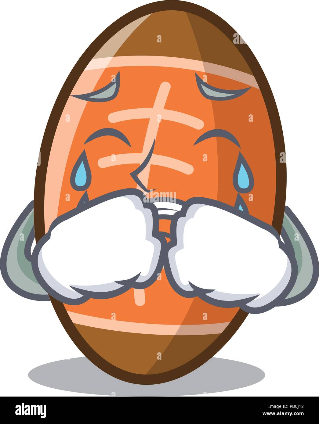 Crying rugby ball mascot cartoon Stock Vector Image & Art - Alamy