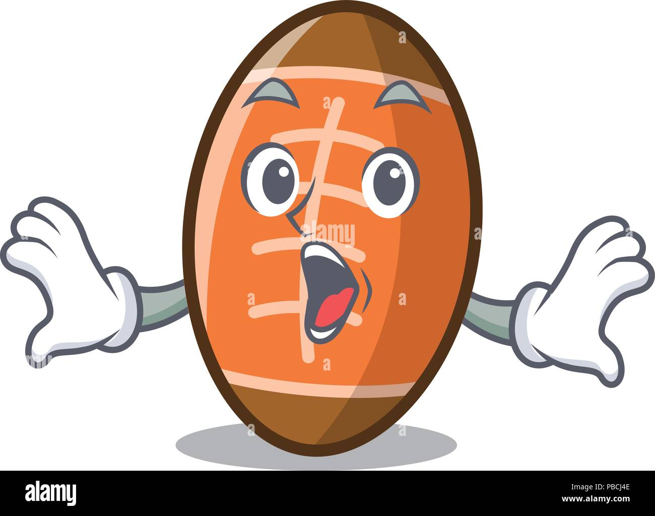 Surprised rugby ball mascot cartoon Stock Vector Image & Art - Alamy