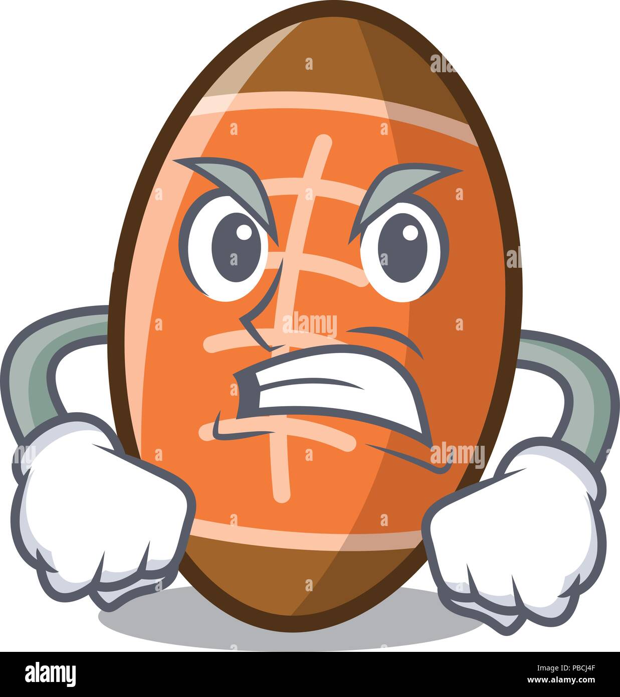 Angry rugby ball mascot cartoon Stock Vector Image & Art - Alamy
